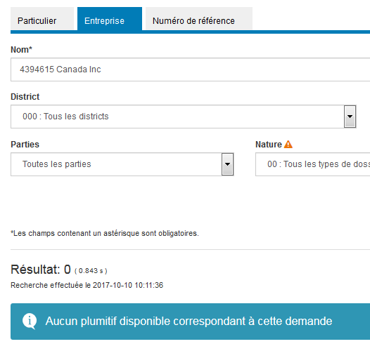 Effectuer dans les Plumitifs une bonne recherche sur une personne ...